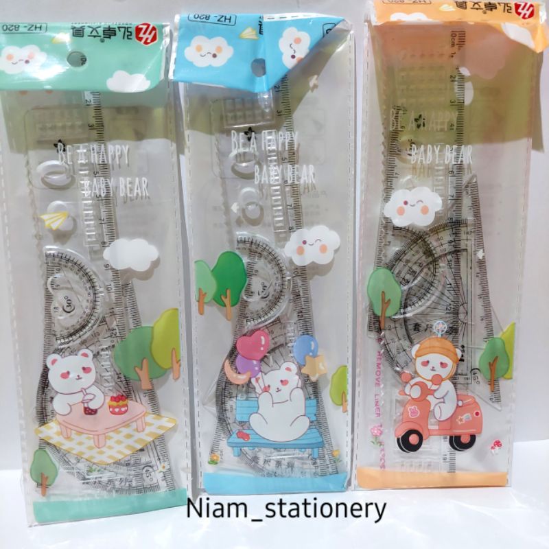 Jual SATU SET ( 4 PCS ) Penggaris Set 4 in 1 Tipis 20 Cm | Shopee Indonesia