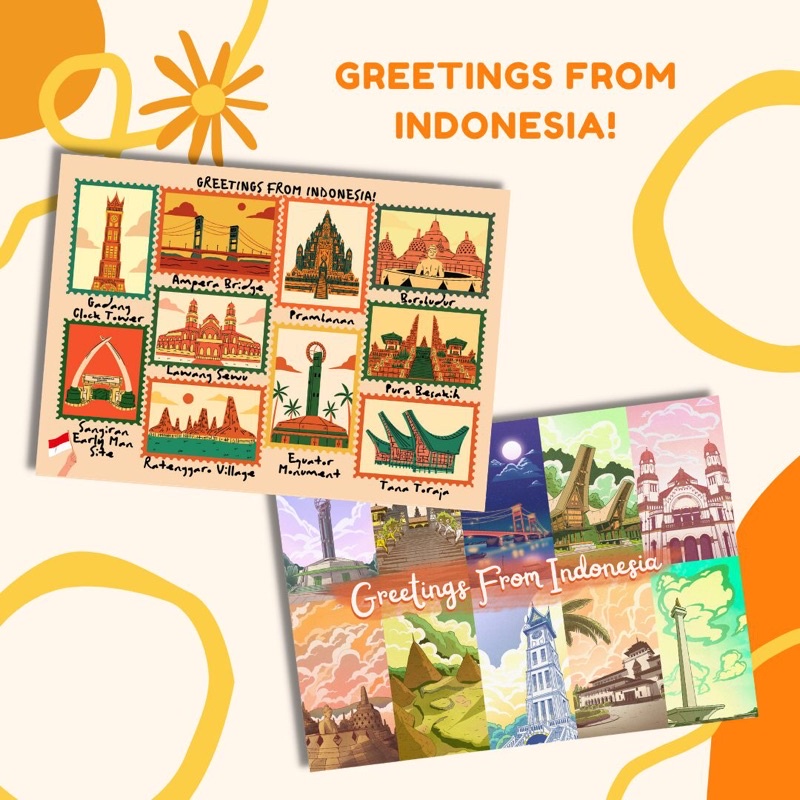 Jual Kartu Pos / Postcard Greetings From Indonesia | Shopee Indonesia