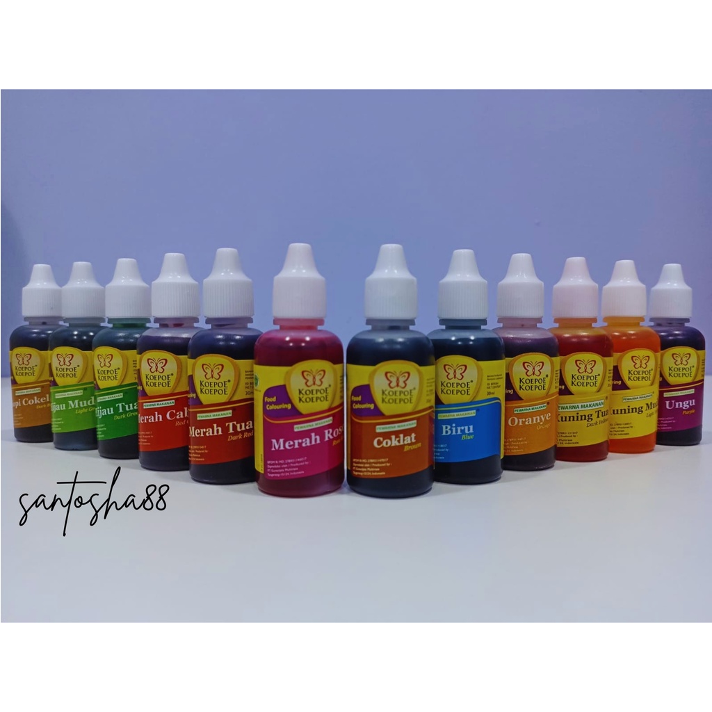 Jual Pewarna Makanan Koepo Koepo Cair / Food Colouring 30ml | Shopee ...