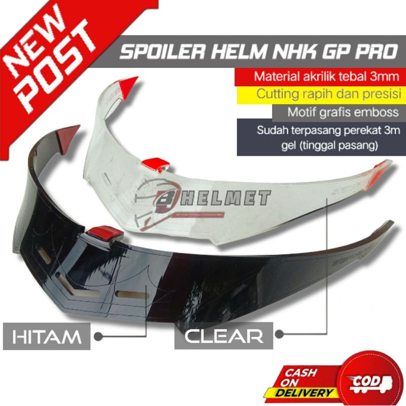 Jual Spoiler Helm Nhk Gp Pro Full Face Gp-pro Akrilik 3mm Aksesoris ...