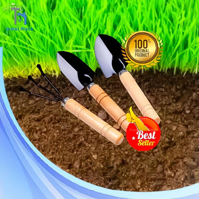 Jual GARDEN TOOL SET 3PCS ALAT KEBUN SET GAGANG KAYU PERALATAN KEBUN 3 ...