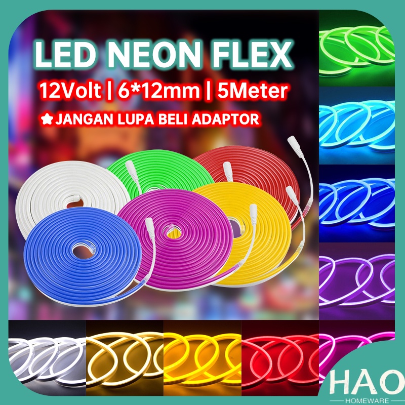 Jual NEON FLEX LAMPU LED SELANG PANJANG 5M KUALITAS SUPER DC 12V | Shopee Indonesia