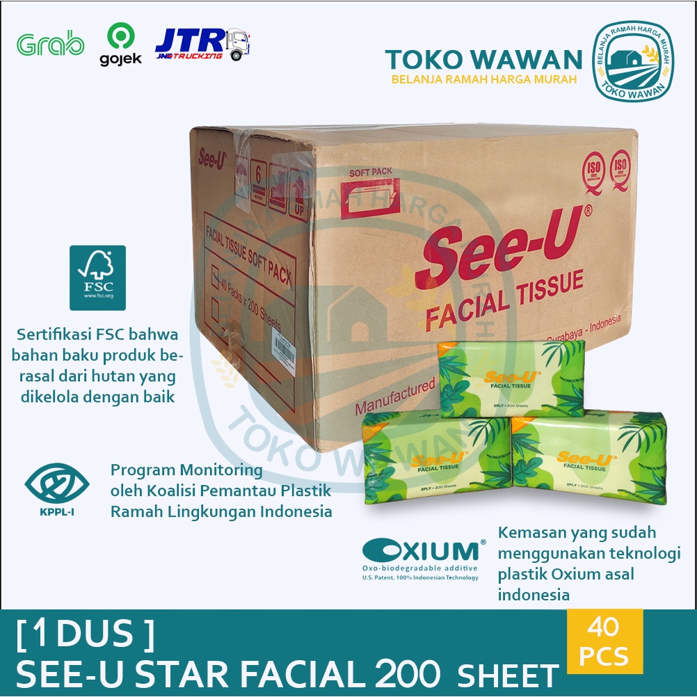 Jual Tissue SEE-U Star Facial 200 Sheet / Tissu Wajah SEE U 200s / Tisu ...