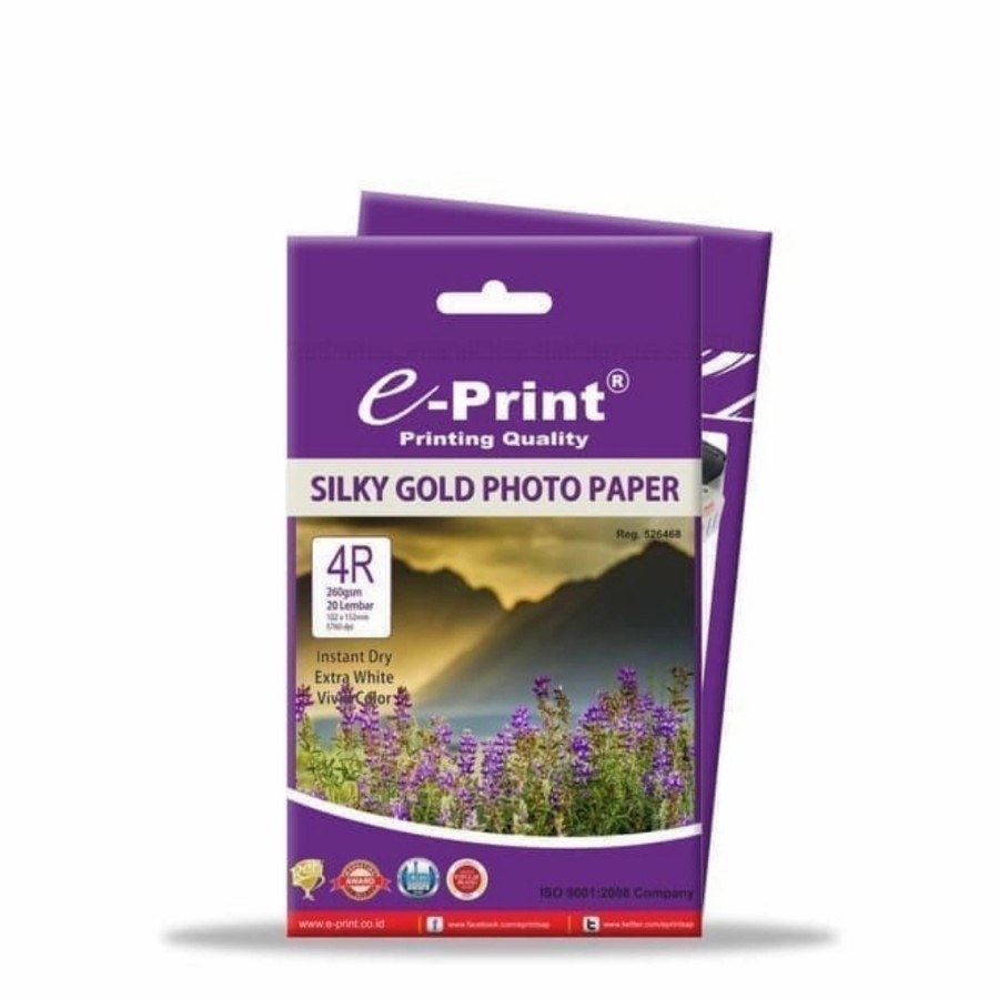 Jual Kertas Foto E-Print Silky Gold Doff 4R 260 Gsm | Shopee Indonesia