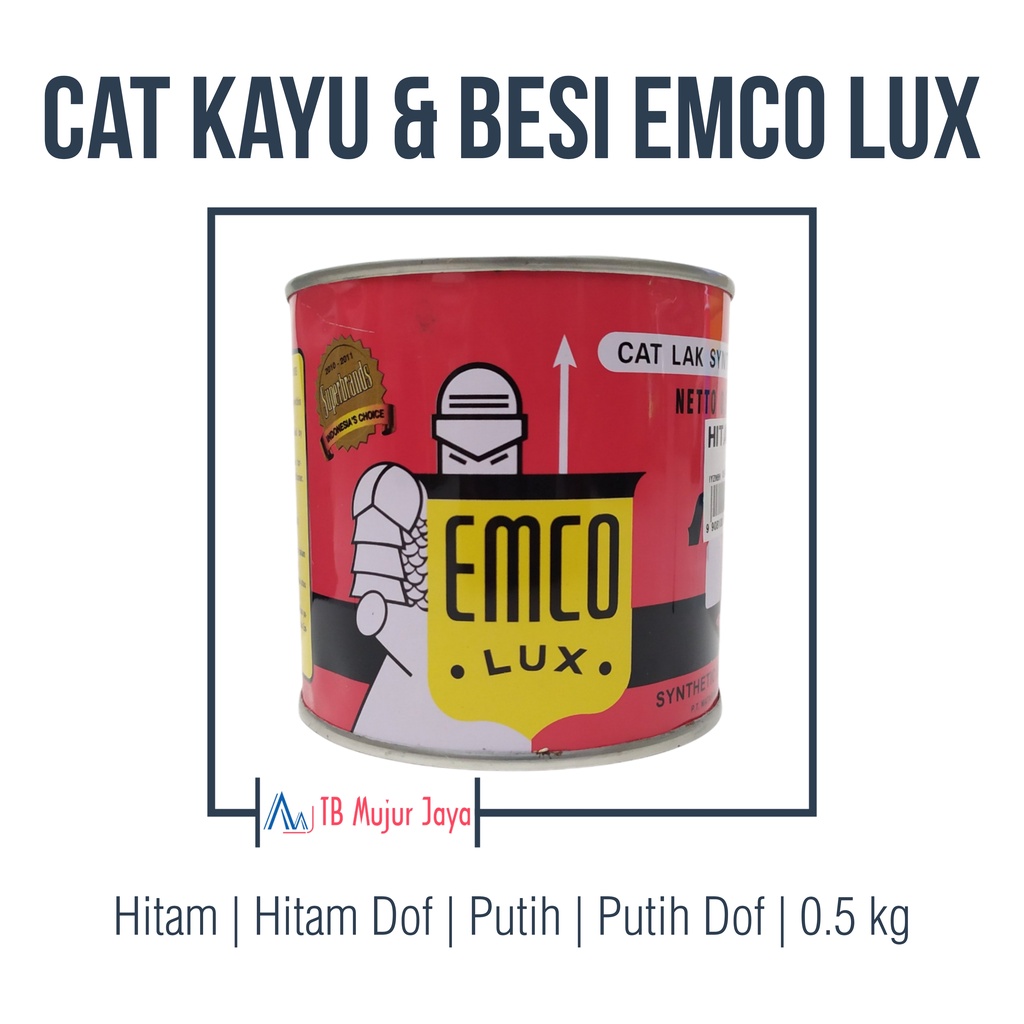 Jual Cat Kayu dan Besi Emco Lux 0,5 Kg Hitam / Hitam Dof / Putih ...