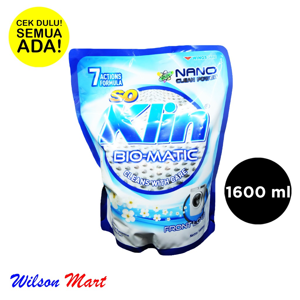 Jual SO KLIN BIO MATIC LIQUID FRONT LOAD 1600 ML 1,6 L REFILL | Shopee ...