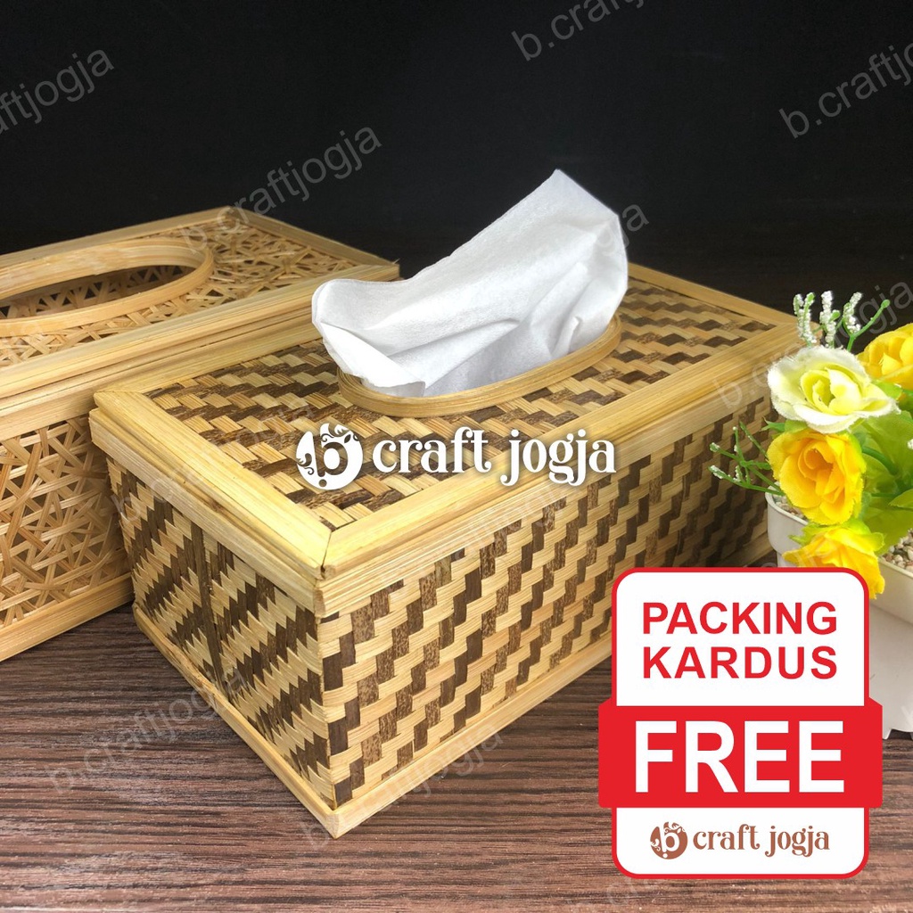 Jual Kotak Tisu Tempat Tissue Box Tisu Anyaman Bambu Unik Kerajinan Anyaman B Craft Jogja ...