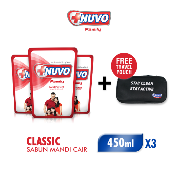 Jual Paket Nuvo Bodywash Liquid Soap Merah 450 ml Isi 3 (triple pack ...