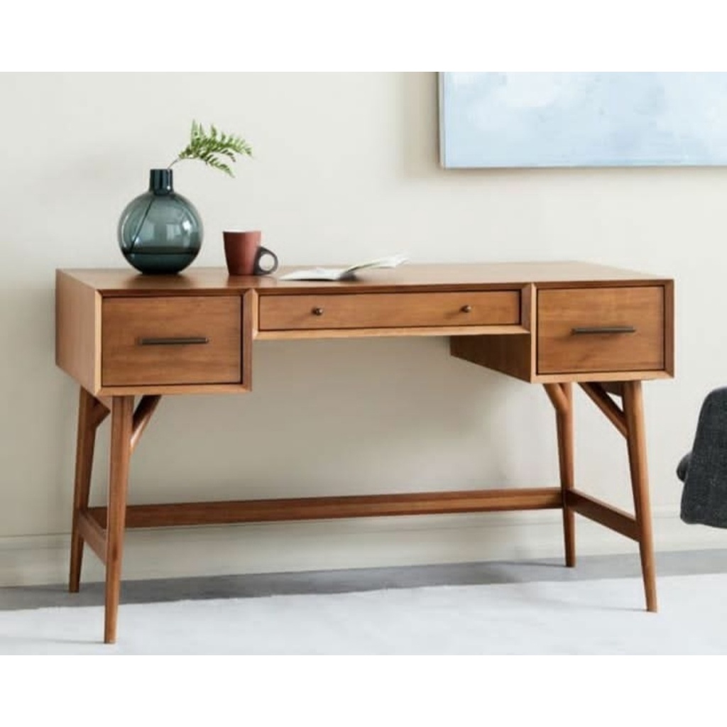 Jual Meja Komputer Dekstop PC Meja Kerja Kayu Jati Fitur Laci Keyboard ...