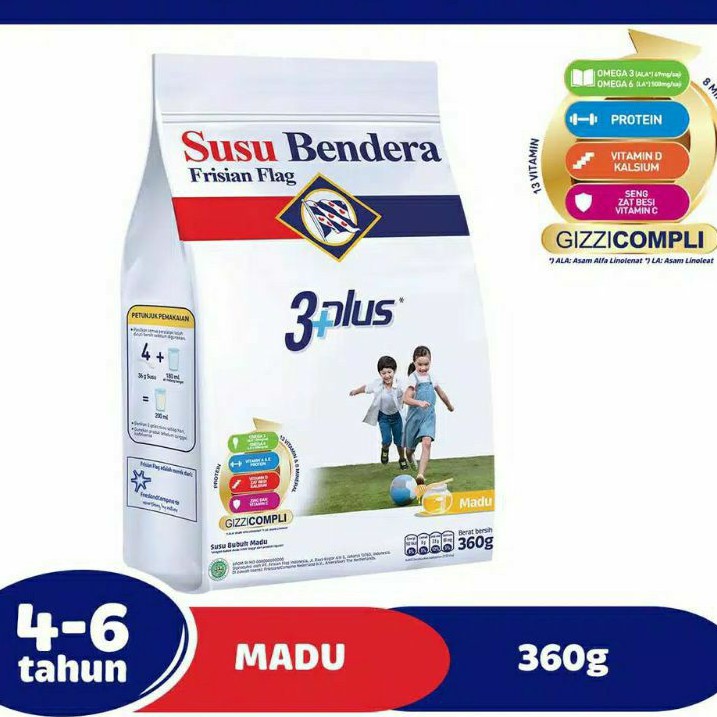 Jual PROMOSI BENDERA 3+ MADU 360gr SUSU BUBUK FORMULA BALITA KEBUTUHAN ...