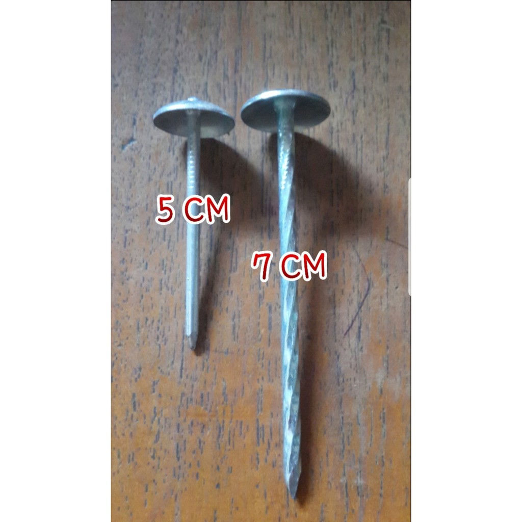 Jual Paku Payung Asbes Panjang 5cm/ 7cm/ Paku Seng Atap 2" inch/ 3" Per 1Kg/ Paku Seng 5 cm/ 7 ...