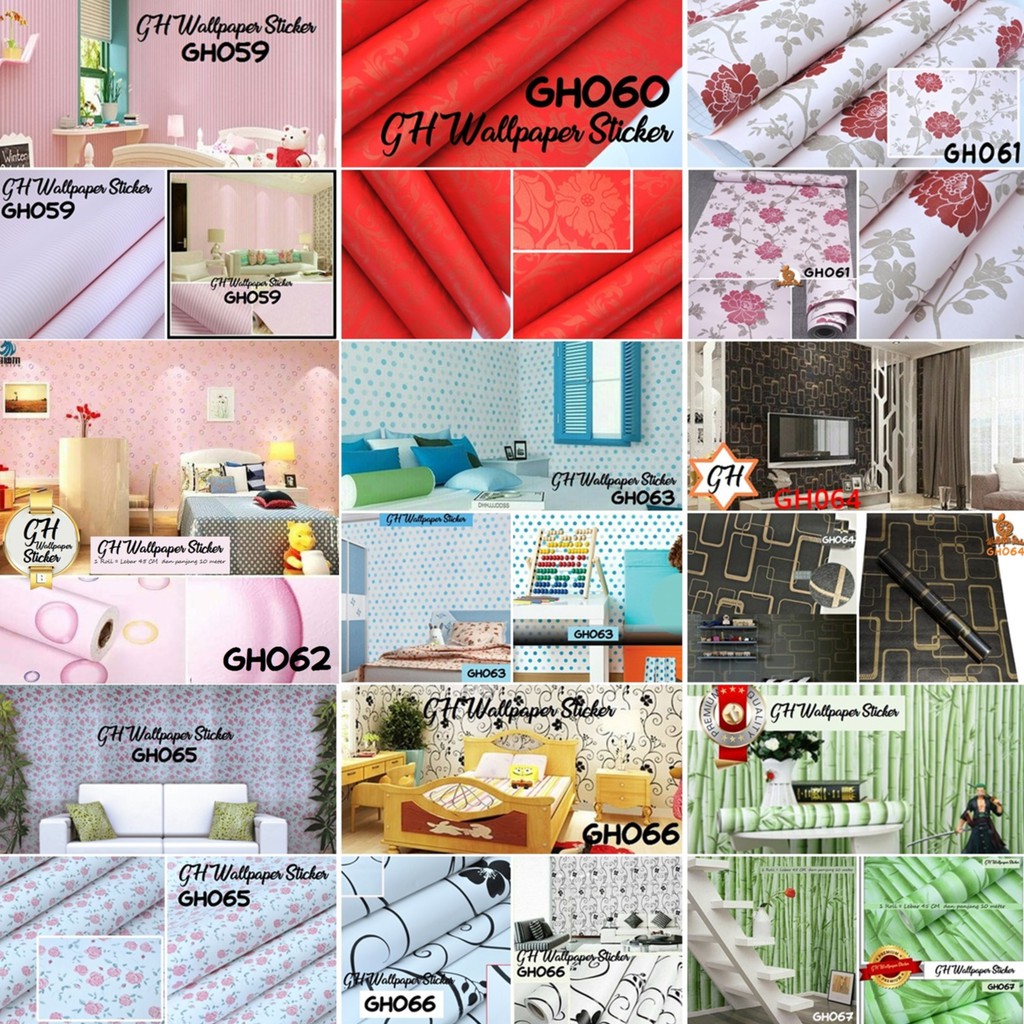 Jual HARGA TURUN !! Wallpaper Dinding Sticker Kembang Bubble Garis ...