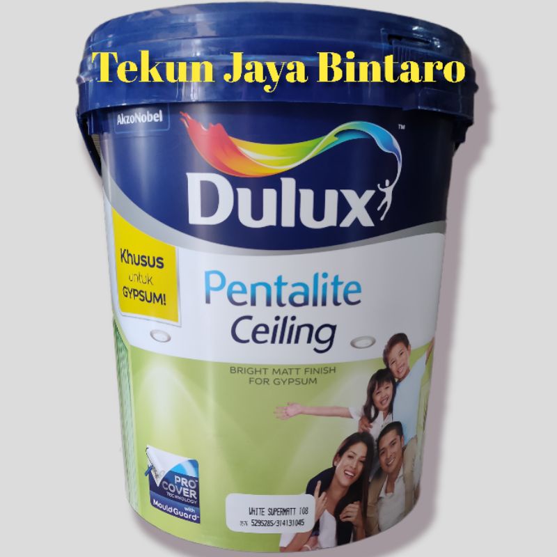 Jual CAT PLAFON / GYPSUM DULUX PENTALITE CEILING WARNA PUTIH KEMASAN 25 ...
