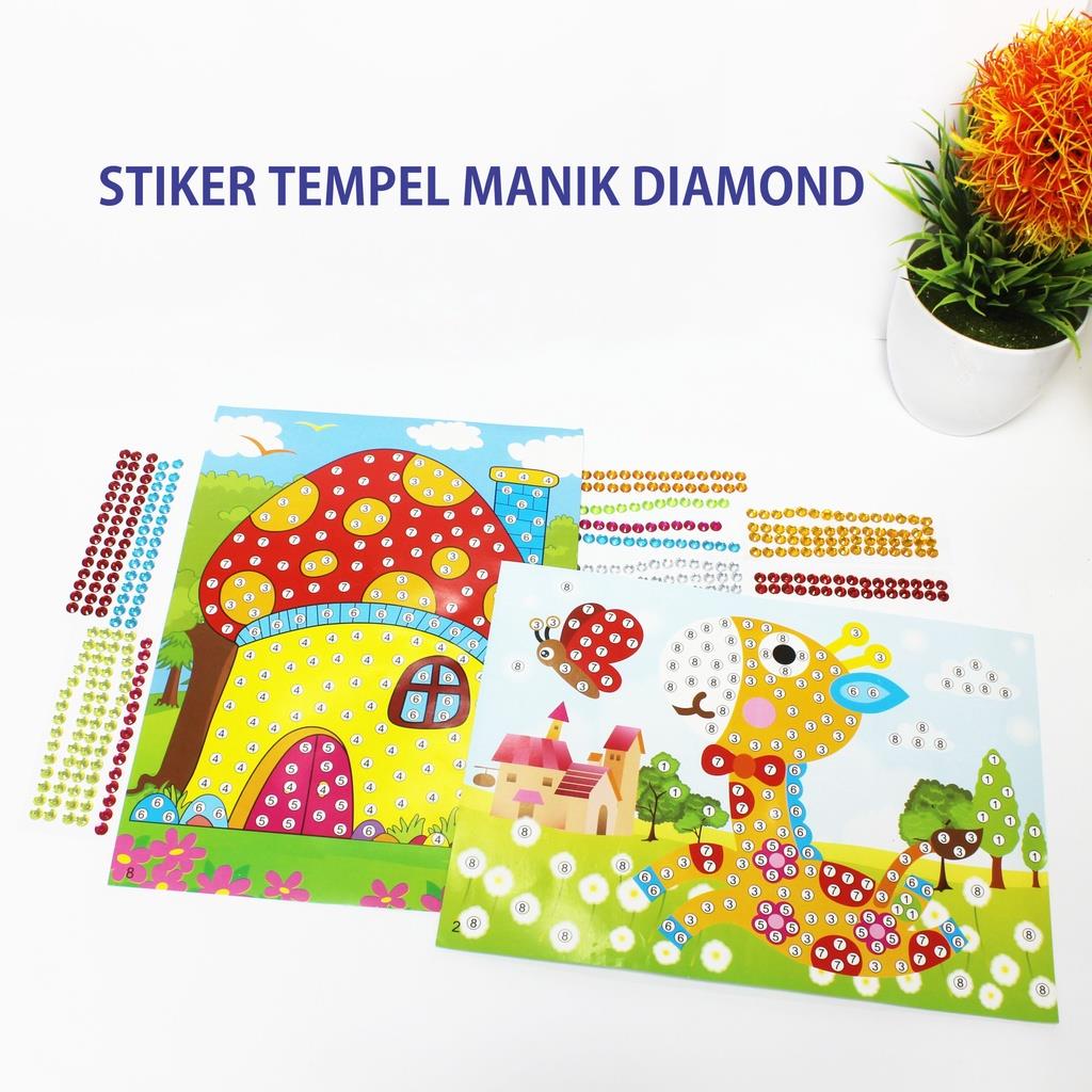 Jual Stiker Manik Diamond Kristal Mewarnai Menempel Painting Edukasi ...