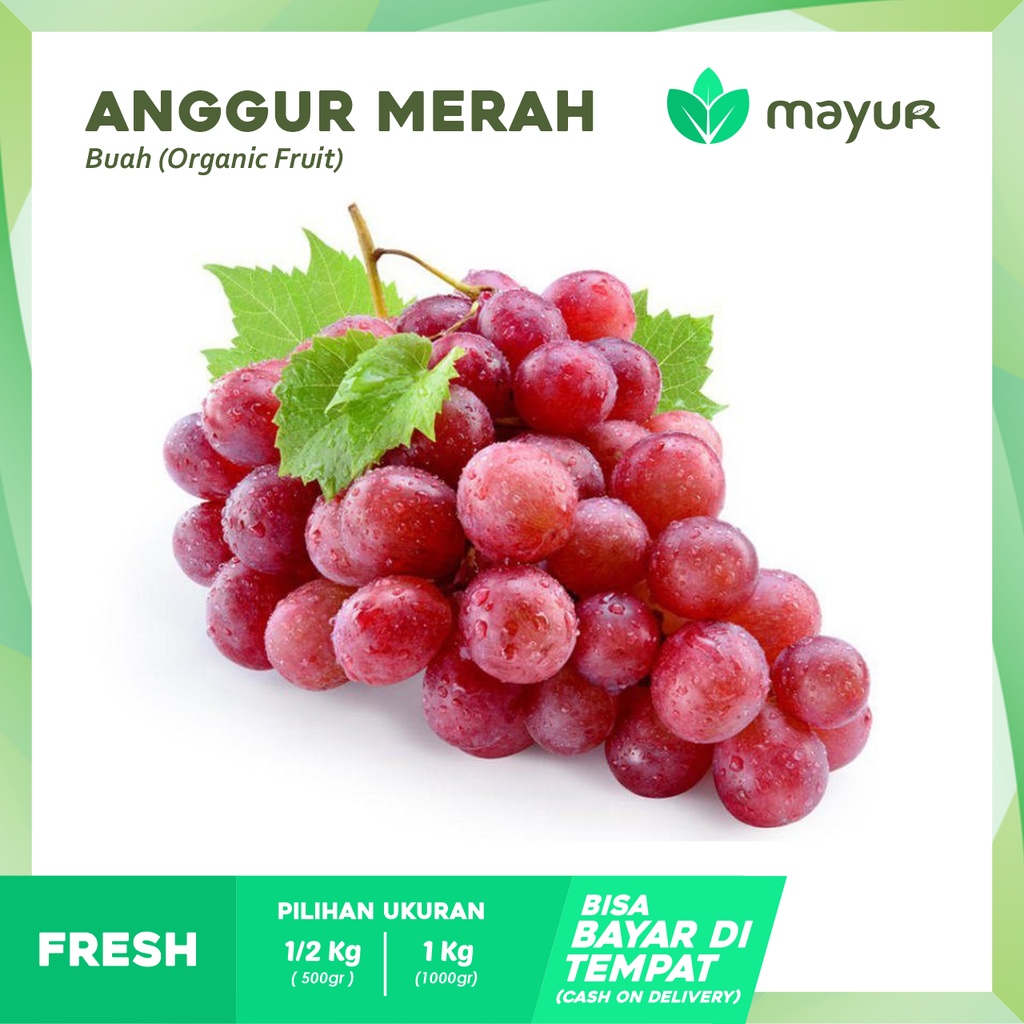 Jual Buah Anggur Merah ( 1/2kg | 1kg ) | Shopee Indonesia