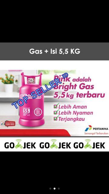 Bright Gas Pink 5,5 12 KG Tabung + Isi FULL LPG Elpiji Masak Asli ...