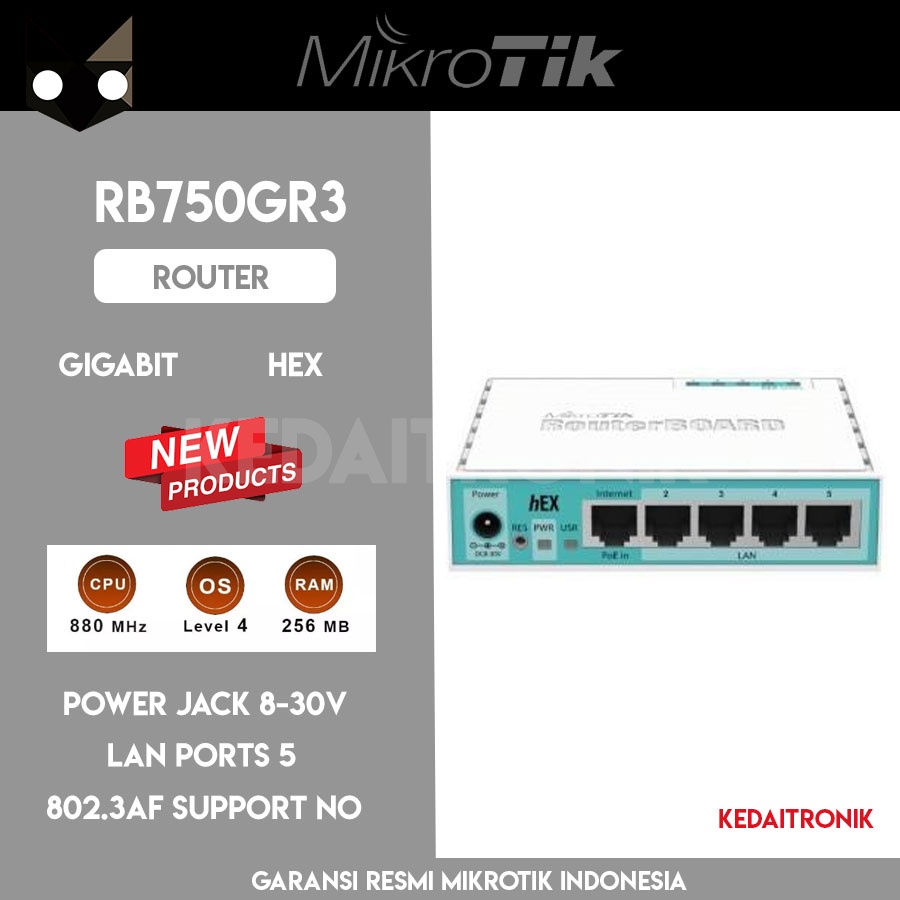 Jual Mikrotik Router Gigabit HEX RB750Gr3 Rb-750gr3 | Shopee Indonesia