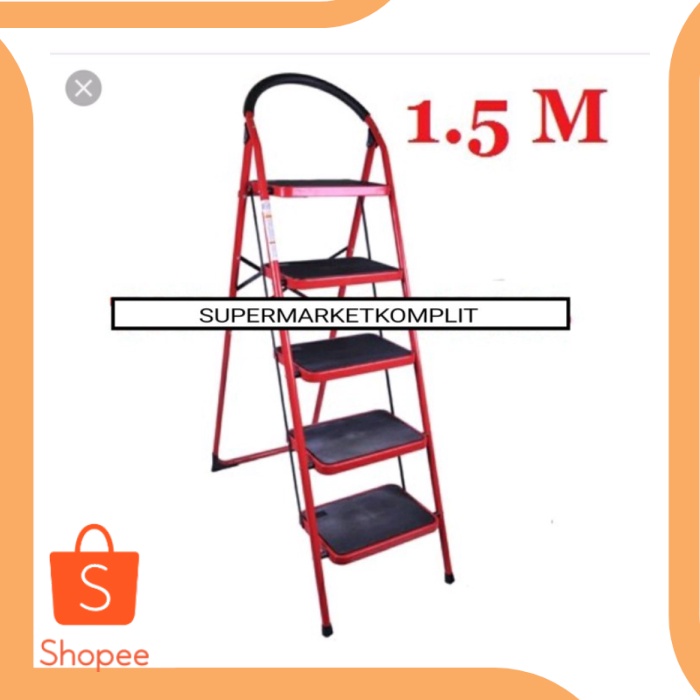 Jual tangga lipat 5step injakan pegangan tangan 5 step ladder holder ...