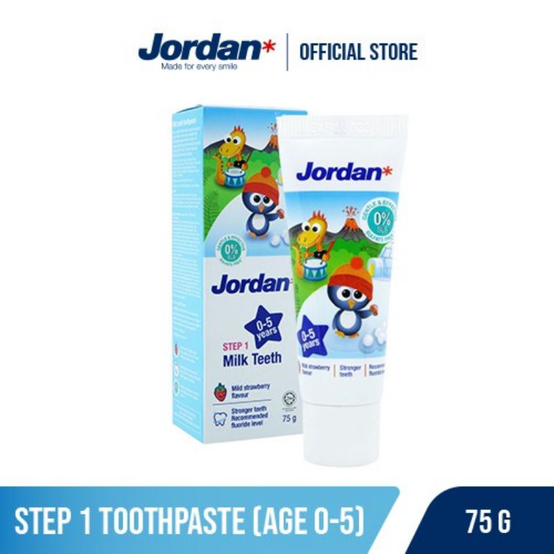 Jual JORDAN KIDS TOOTHPASTE MILK TEETH STEP 1 (0-5 YEARS) dan STEP 2 (6 ...