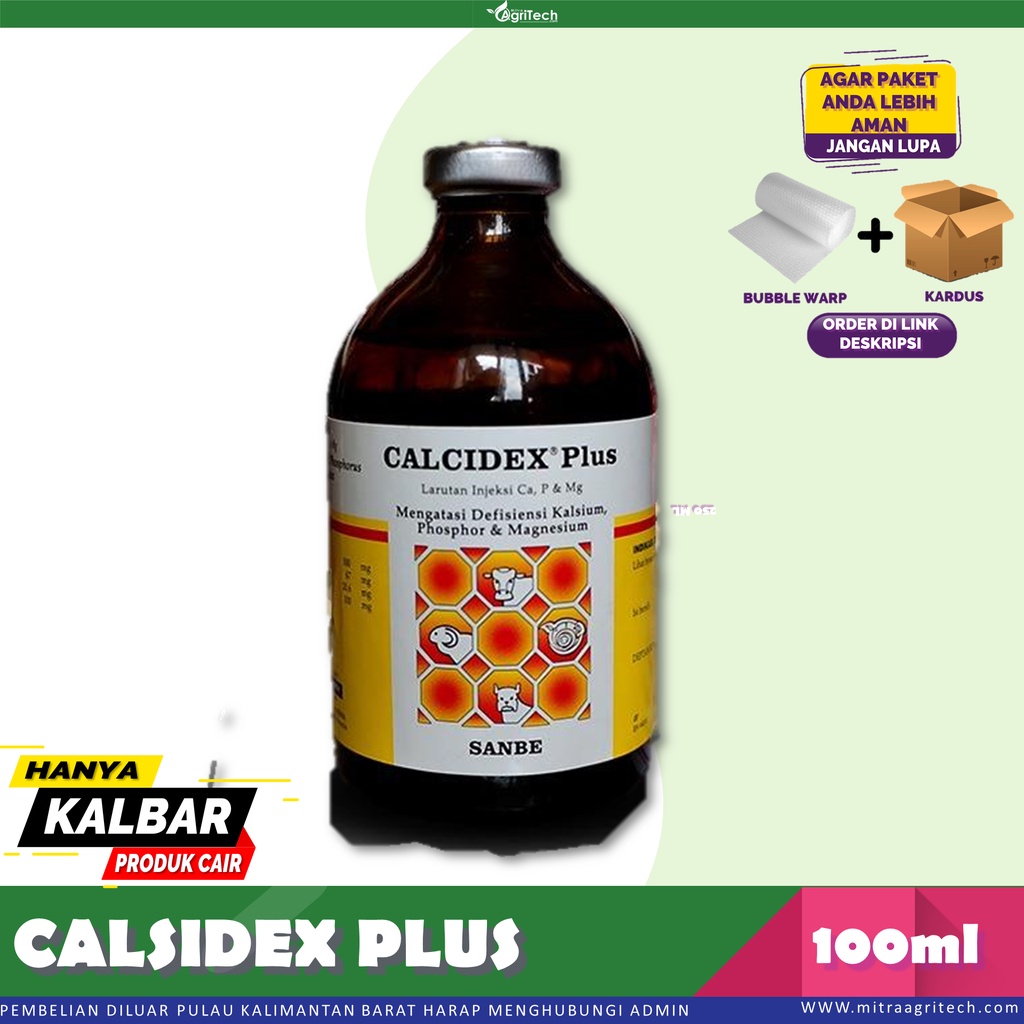 Jual CALCIDEX PLUS INJEKSI 100 ML OBAT SAPI KAMBING LUMPUH SANBE ...