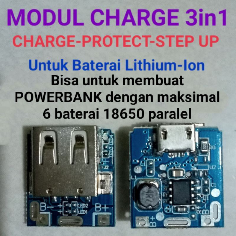 Jual Modul Powerbank 3in1 (Step Up, Charge, Proteksi) Indonesia|Shopee ...