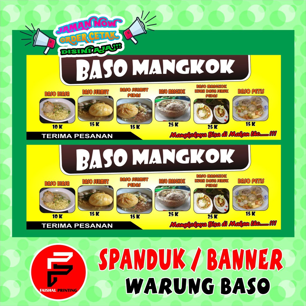 Jual spanduk warung baso banner kios bakso backdrop toko baso ukuran 3 ...