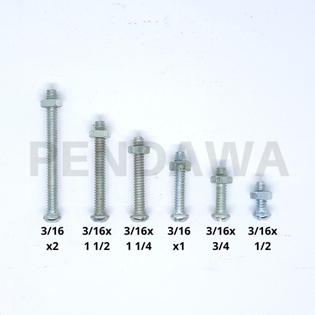 Jual Baut Mur Seng 3/16x3/4 Baut Sepeda Putih Merk TMS 1 pc | Shopee ...