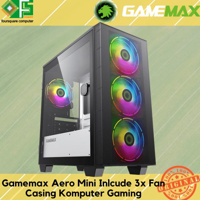 Jual yang dicari@@@@] Casing PC GAMEMAX CASING AERO MINI BLACK + 3 FAN ...