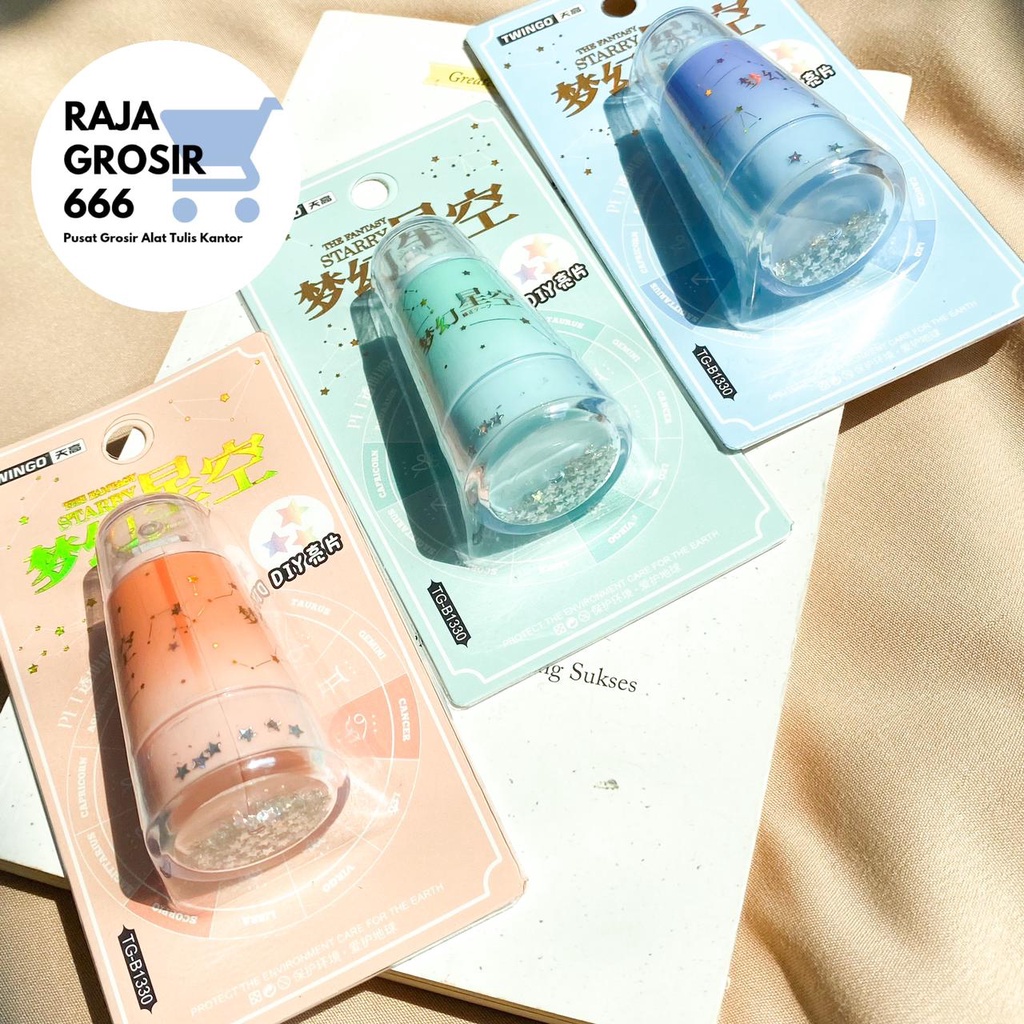 Jual Correction Tape Starry Bintang Orange Peach Biru Tosca Tip X Tipex ...