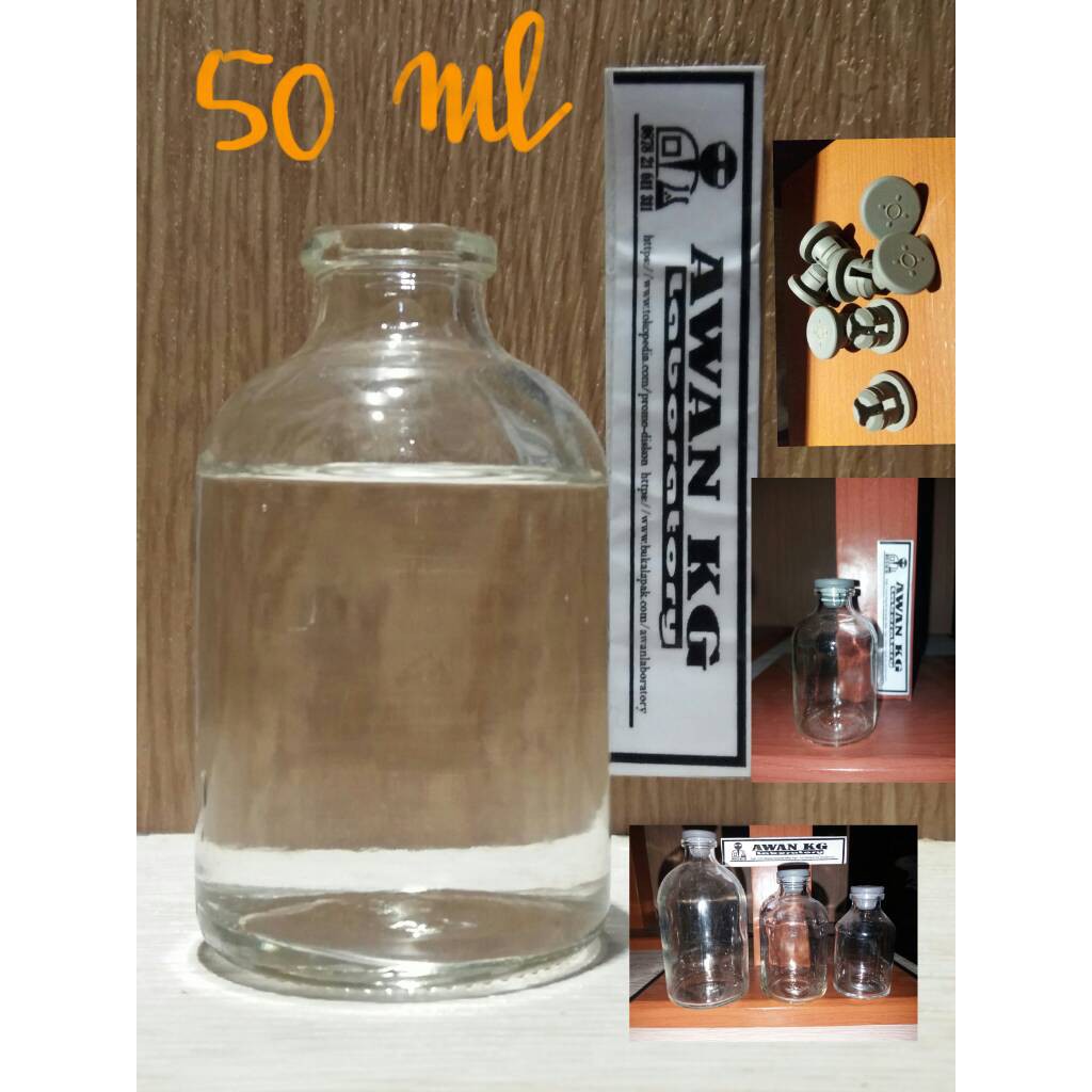 Botol kaca botol vial 50ml 50 ml bulat | Shopee Indonesia
