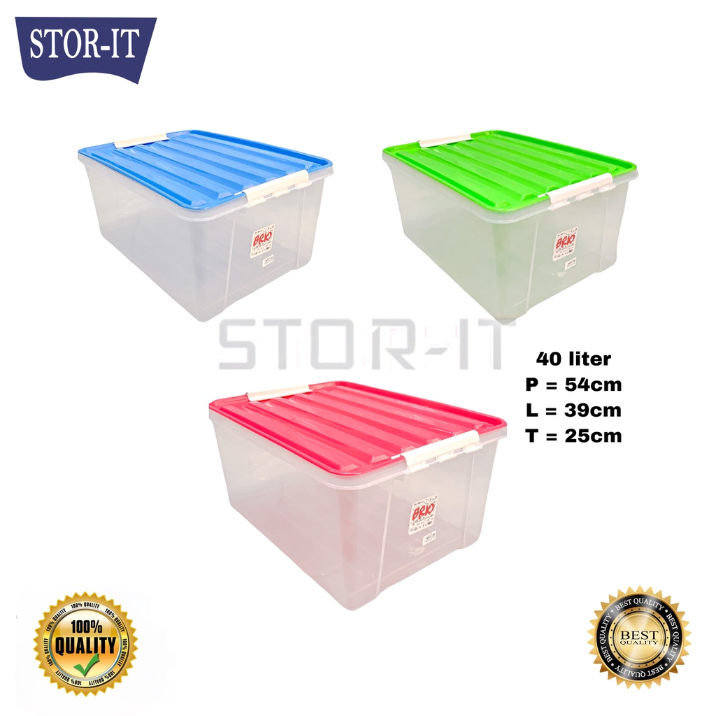 Jual BOX PLASTIK TRANSPARAN SERBAGUNA 40 LITER (XL) | Shopee Indonesia