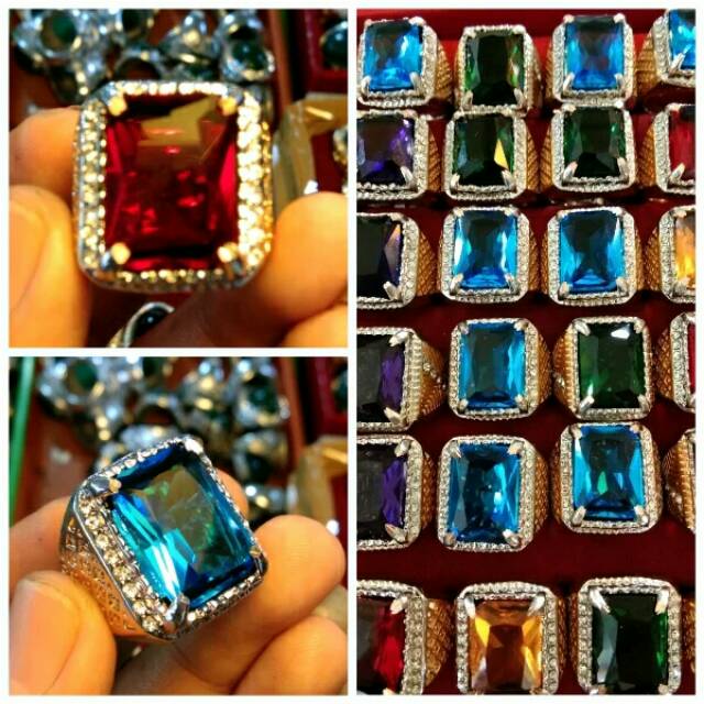 Jual Cincin Batu diamond kotak cutting all varian | Shopee Indonesia