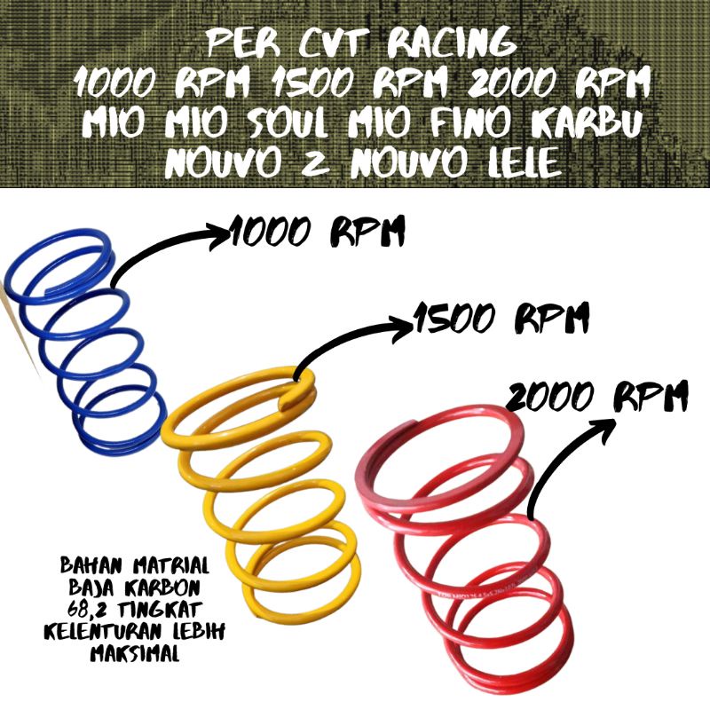 Jual PER CVT RACING1000 RPM 1500 RPM 2000 RPM MIO SOUL MIO FINO KARBU ...