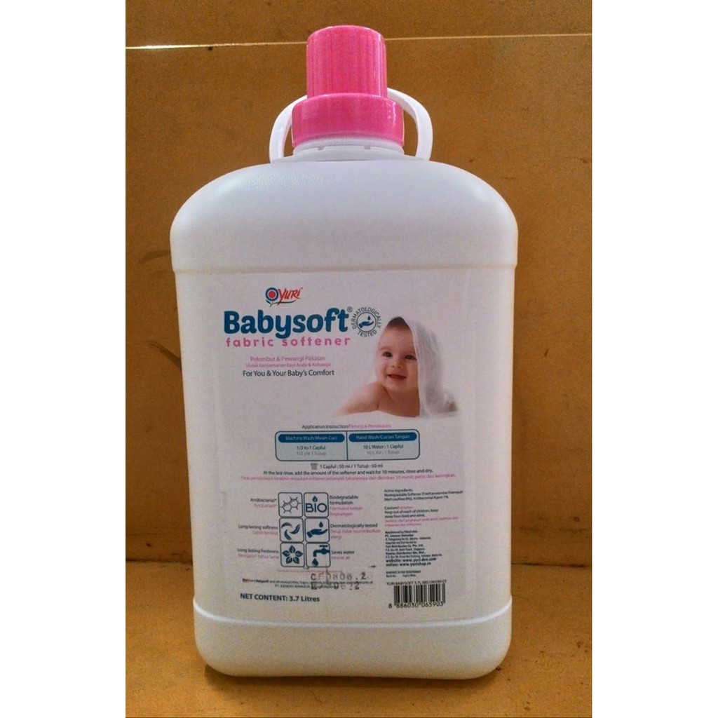 Jual YURI BABYSOFT FABRIC SOFTENER ANTIBACTERIAL GALON 3.7L | Shopee Indonesia
