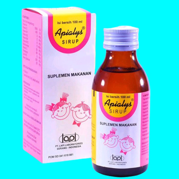 Jual APIALYS SIRUP 100 ml Suplemen Syrup Nafsu Makan Tumbuh Kembang ...