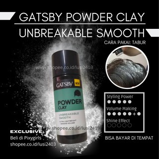 Jual Gatsby Powder Clay Unbreakable Smooth Hair Styling Powder 20gr ...