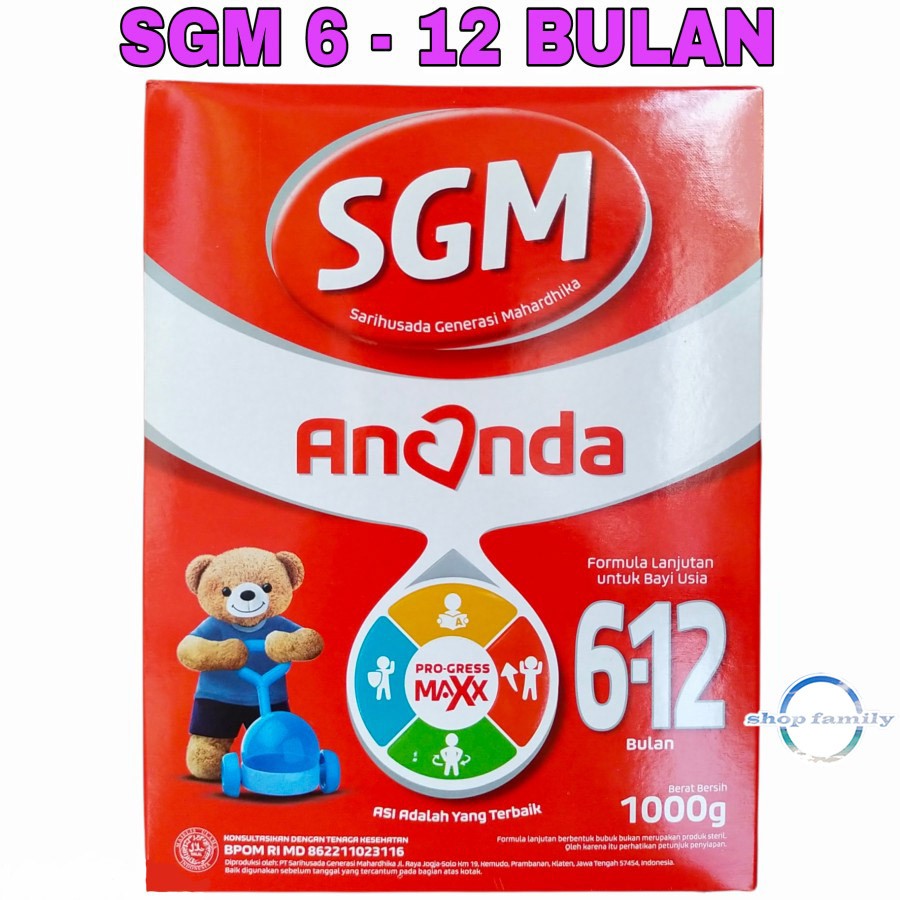 Jual SGM ANANDA 6-12 BULAN 1000GRAM PER 1 BOX Indonesia|Shopee Indonesia