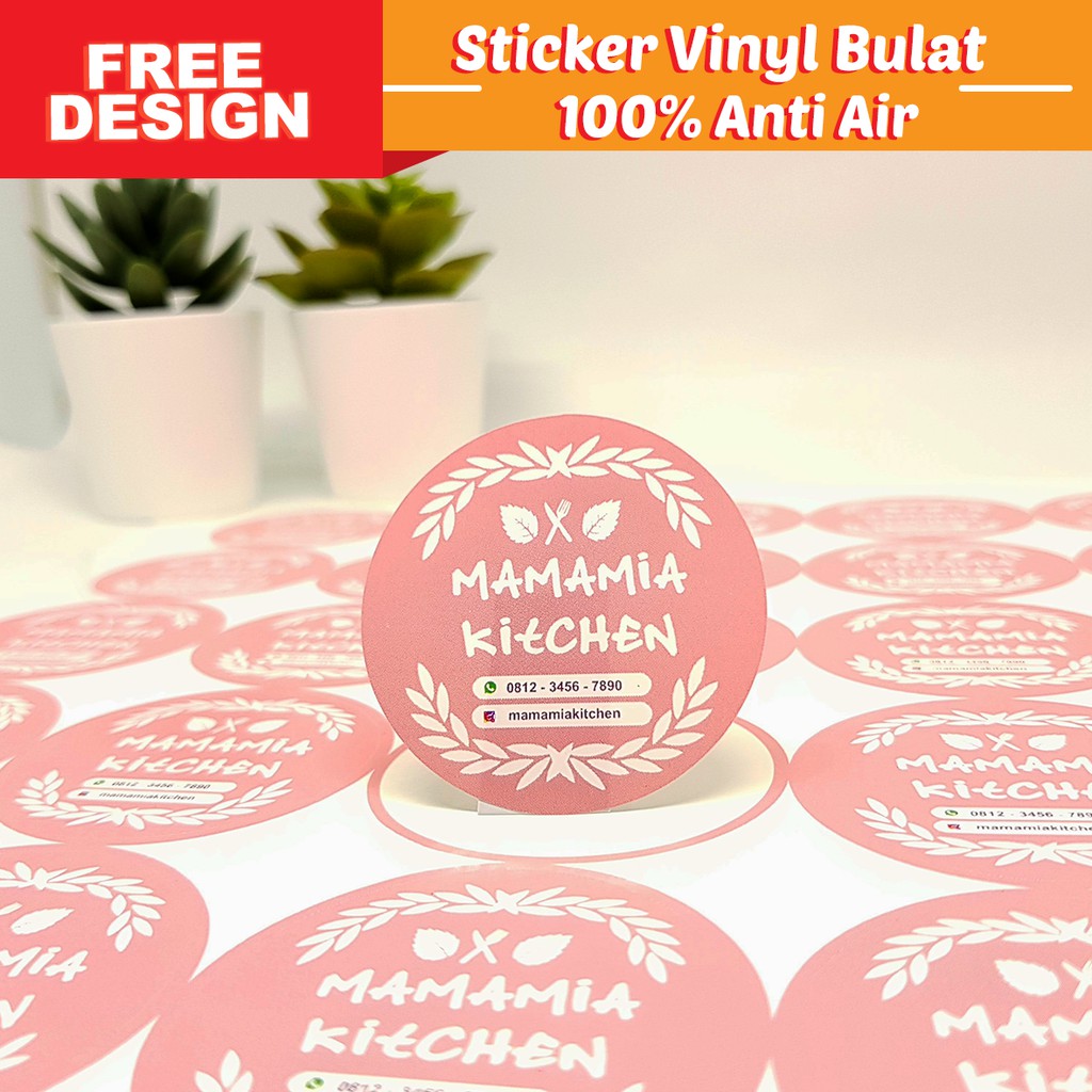 CETAK STIKER LABEL BULAT *ANTI AIR* STICKER MAKANAN KEMASAN PRODUK ...