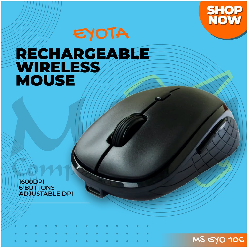 Jual Eyota 1600 DPI 6 Button On/Off Switch 2.4Ghz Rechargeable Wireless ...