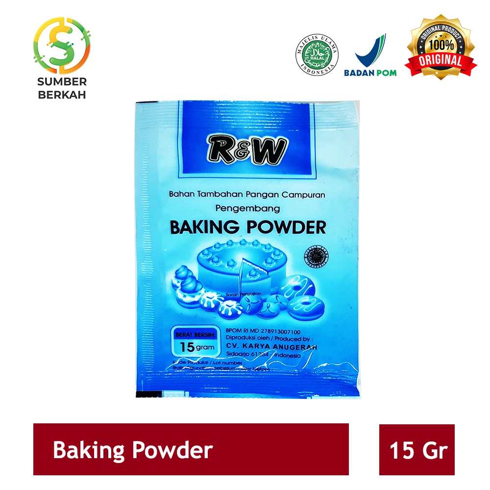 Jual Baking Powder Pengembang Kue Rajawali R&W RW Biru Double Acting 15 ...