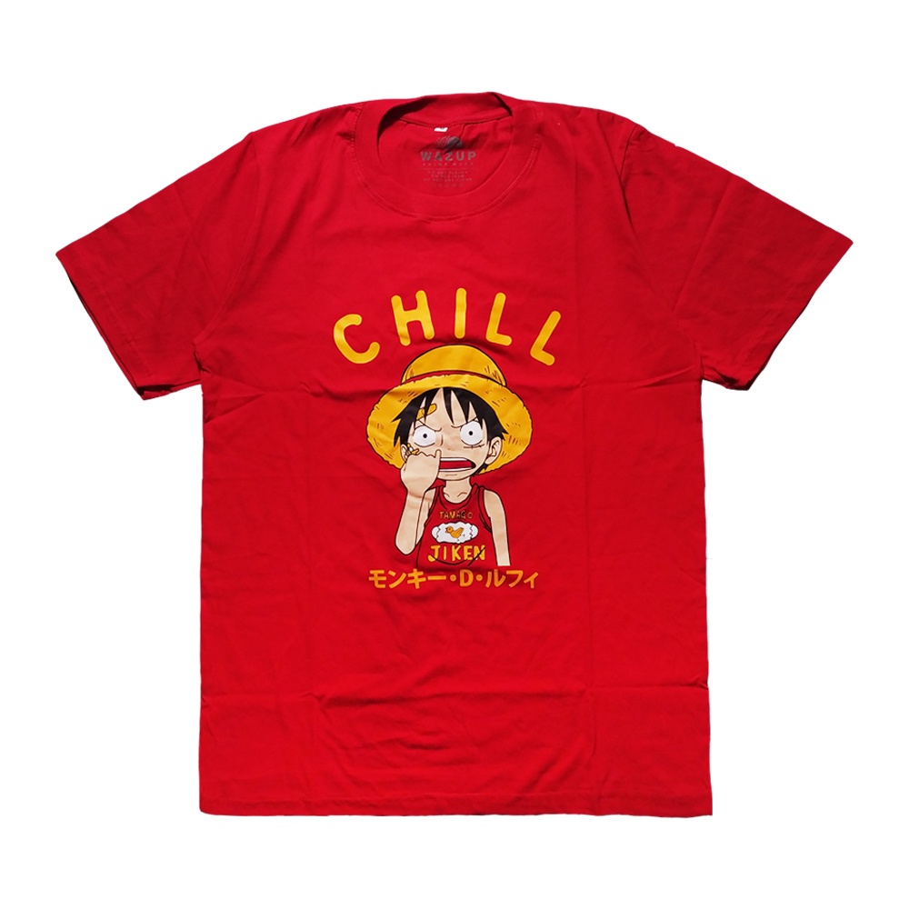 Jual WAZUP Kaos Anime One Piece - Monkey D. Luffy Chill | Shopee Indonesia
