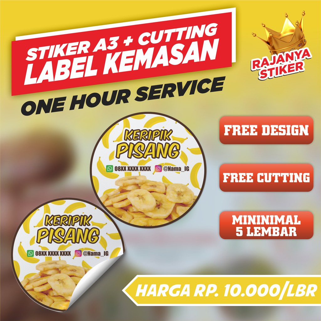 Jual 3 CETAK STIKER LABEL OLSHOP CUSTOM VINYL KOTAK MINUMAN MAKANAN ...