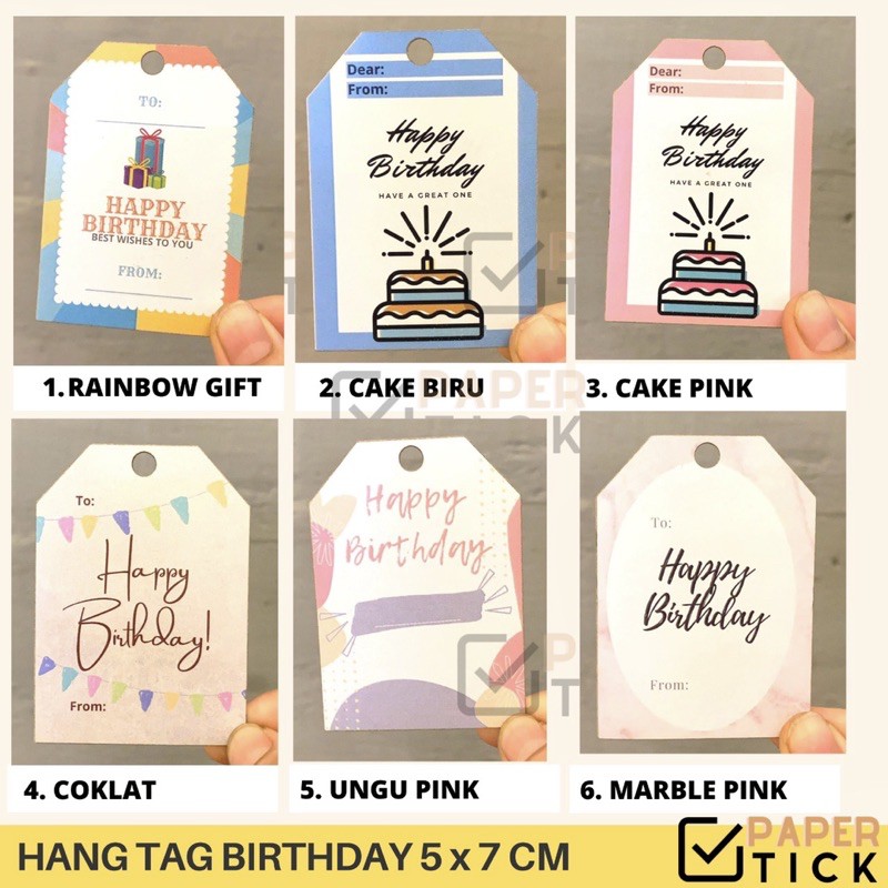 Jual Hang Tag Birthday 5x7 CM Kartu Ucapan Ulang Tahun Packaging ...