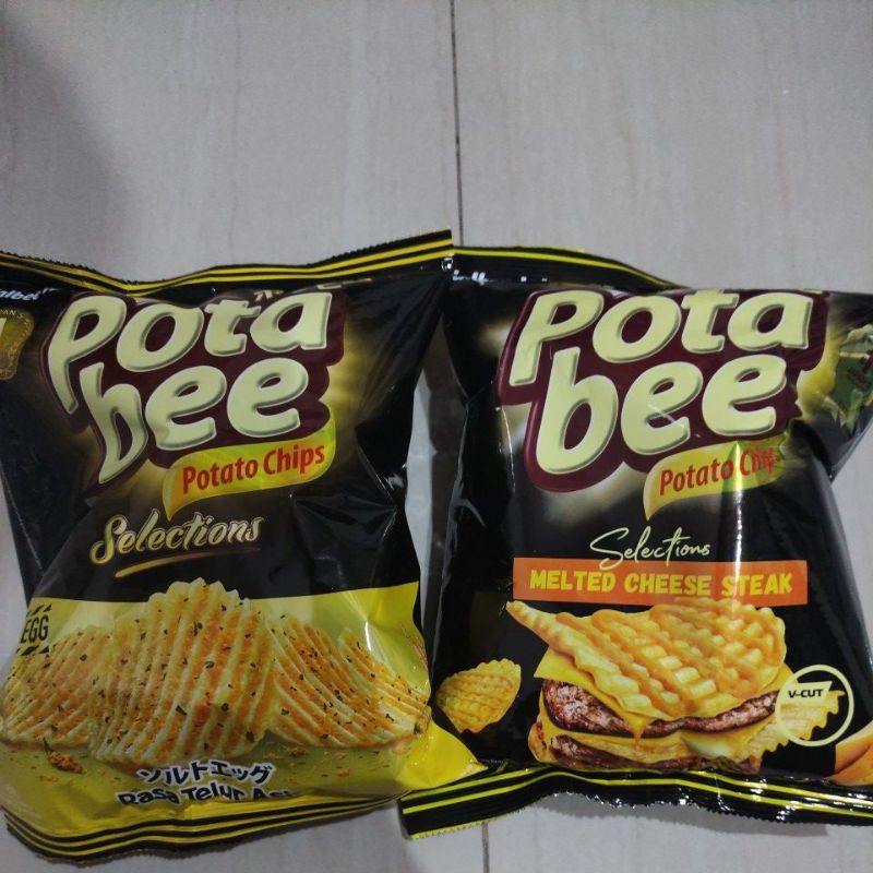 Jual Potabee keripik kentang selection telur asin / melted cheese steak ...