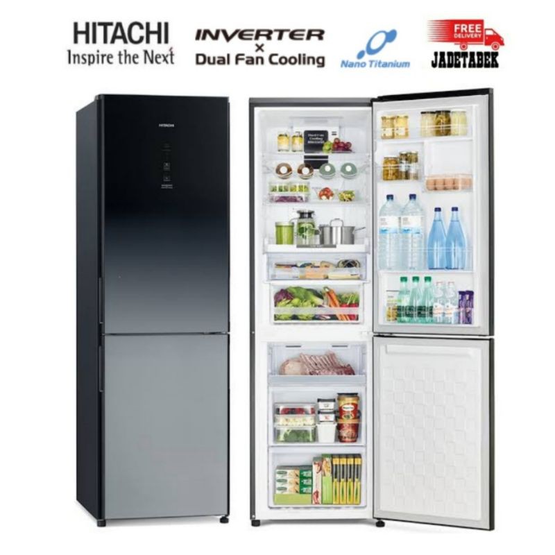Jual KULKAS 2 PINTU HITACHI R-BG41PGD6X XGR INVERTER STYLISH BOTTOM FREEZER 330 L | Shopee Indonesia