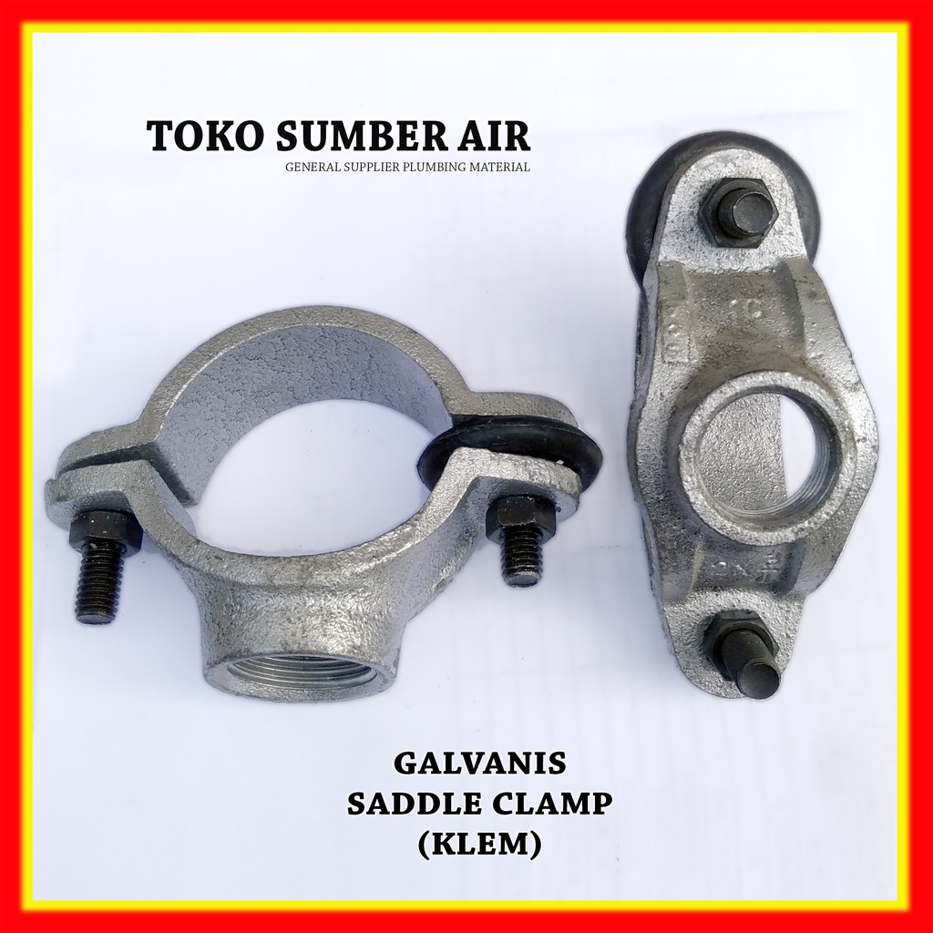 Jual GALVANIS SADDLE CLAMP UKURAN 2 X 3/4 INCH - KLEM BESI SADDLE CLAMP ...