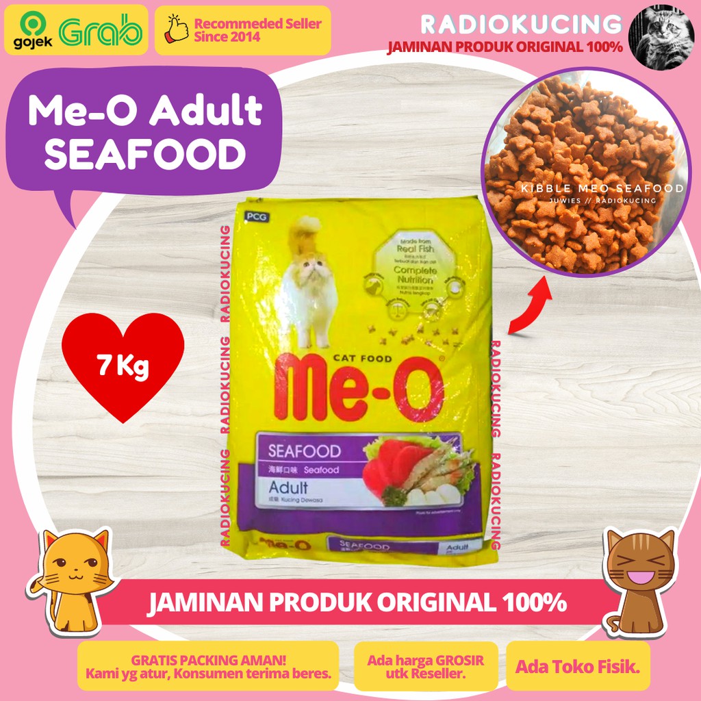 Jual Meo Me-O Adult SEAFOOD 7 Kg Karung Cat Food Makanan Kucing ...