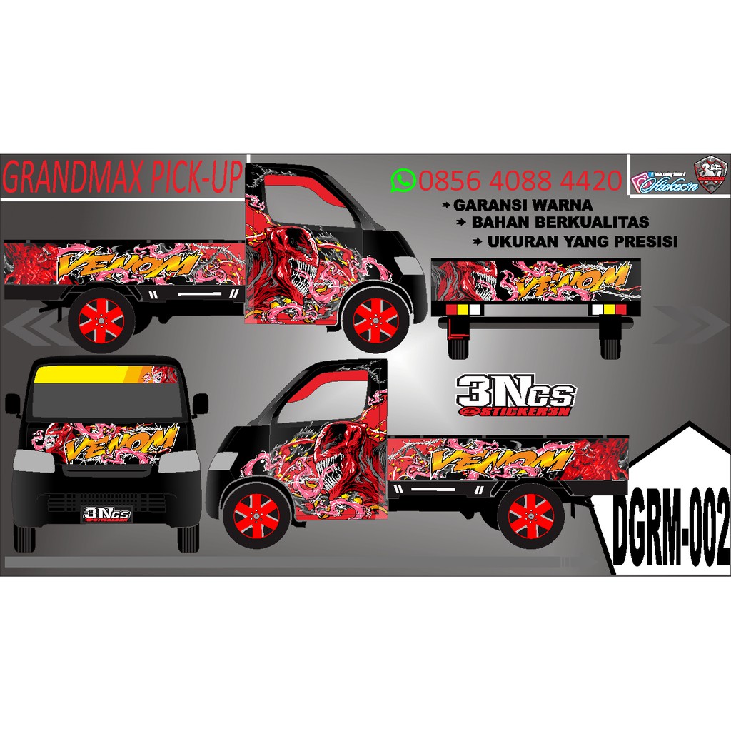 Jual Decal Full Bodi Mobil GrandMAX Pick UP hitam bisa rubah warna ...