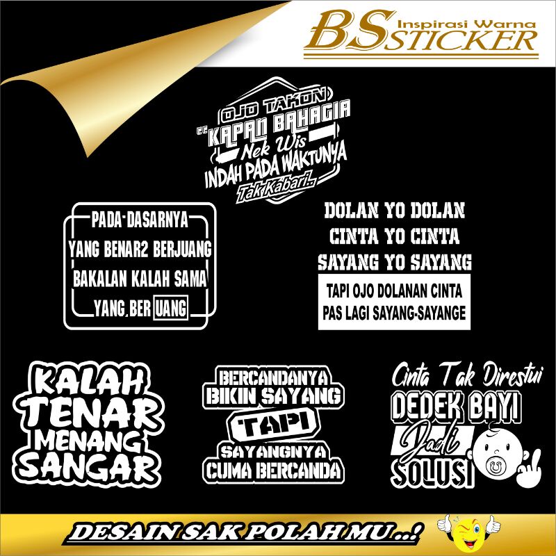 Jual STIKER STICKER CUSTOM CUTTING KATA KATA LUCU | Shopee Indonesia