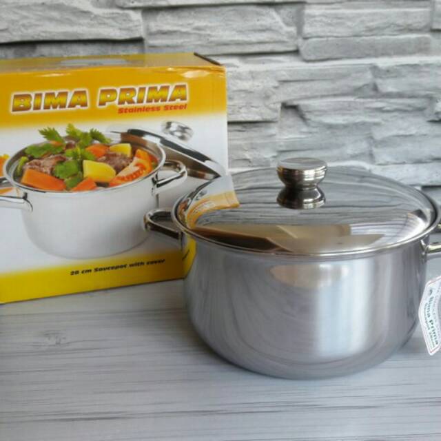 PANCI BIMA PRIMA SAUCEPOT 28 CM STAINLESS STEEL KUALITAS PRIMA B2007028 ...